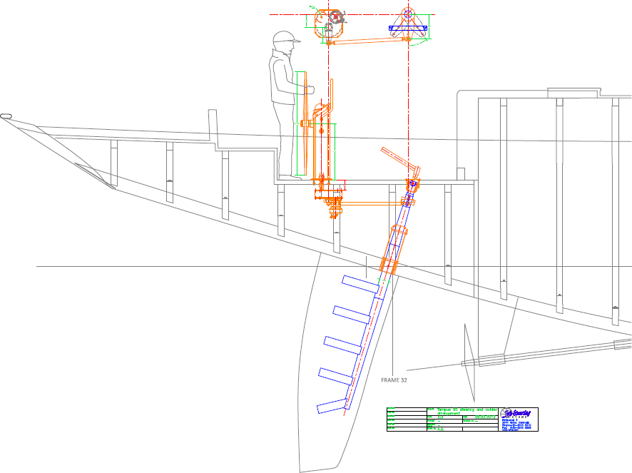 Jefa rudder & steering on the Tempus 90