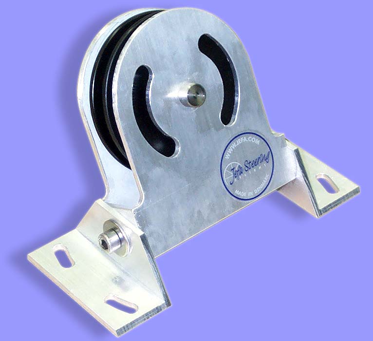 detail view of articulated sheave assembly